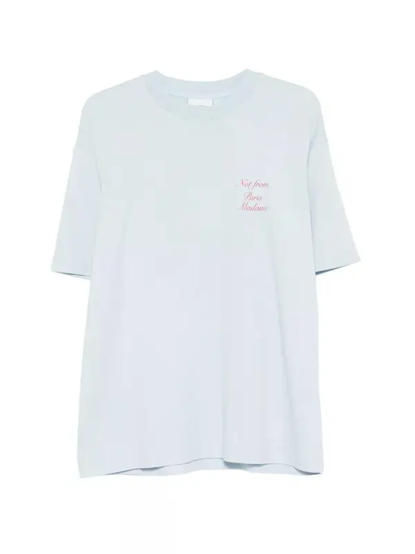 Drole De Monsieur Calligraphy Slogan T-shirt - Blue