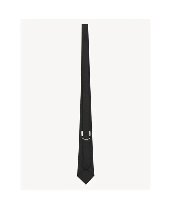 Saint Laurent Striped Wide Tie - Black
