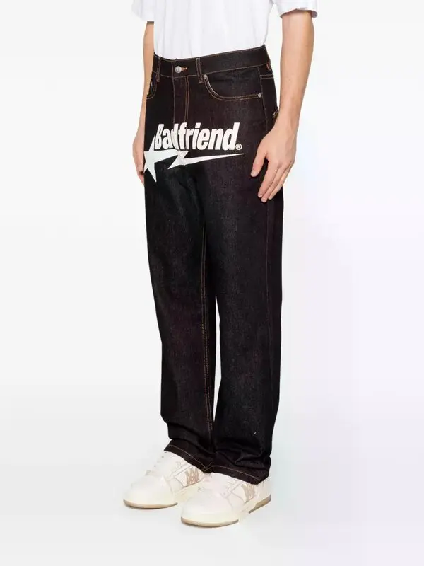 BADFRIEND Logo-graphic Denim Jeans