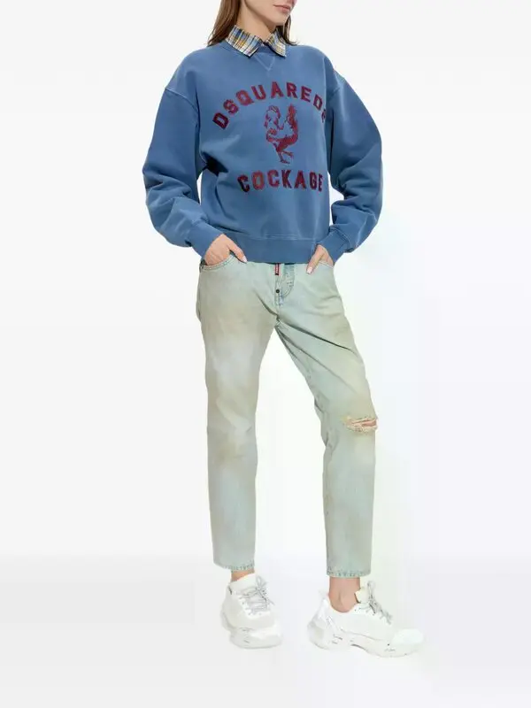 Dsquared2 Embroidered Crew Neck Sweatshirt