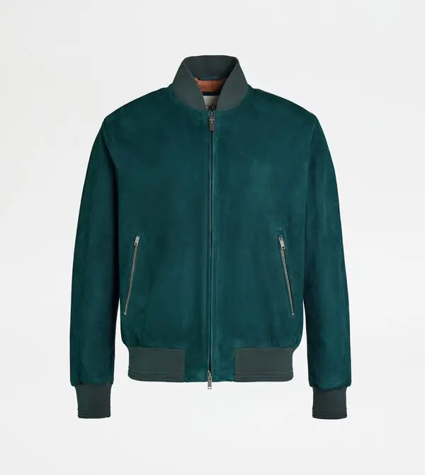 TOD'S Brera Bomber Jacket In Pashmy Suede
