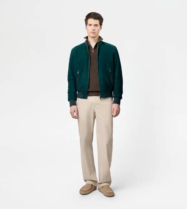 TOD'S Brera Bomber Jacket In Pashmy Suede