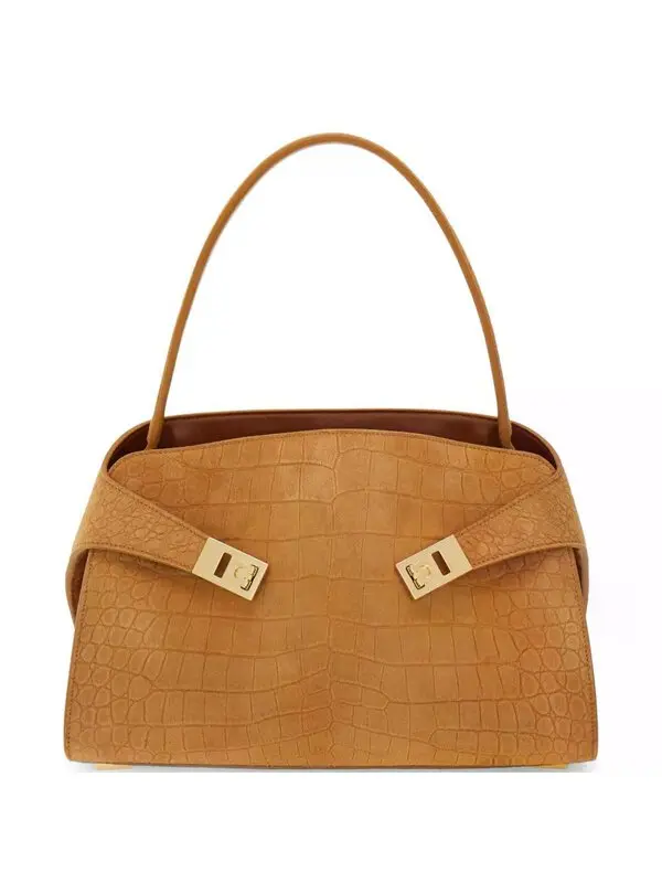 FERRAGAMO Hug Soft Shoulder Bag - Neutrals