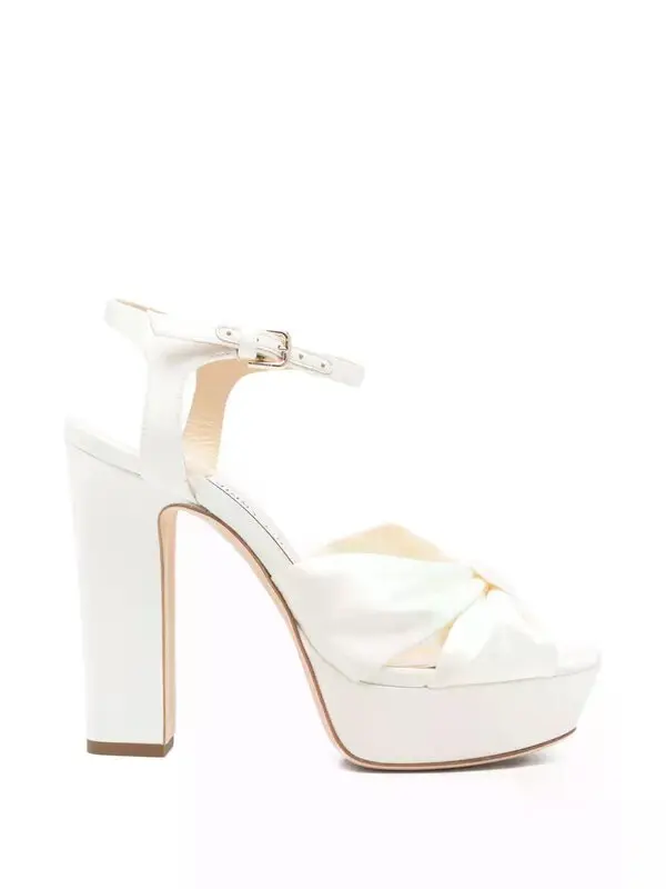 JIMMY CHOO Heloise Knot Platform Sandals - White