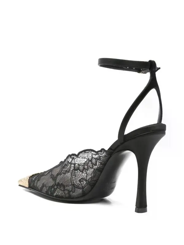 JIMMY CHOO Faiz Lace Metal-toe Pumps
