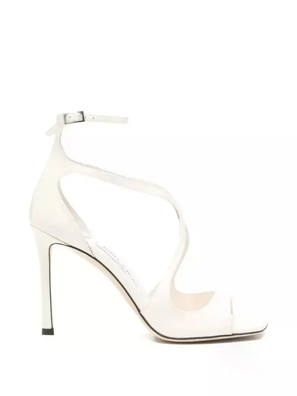 JIMMY CHOO Azia Elasticated Strap Sandals - White