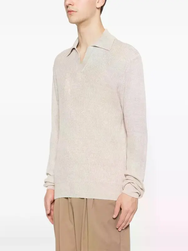 Tagliatore Long-sleeves Polo Shirt - Neutrals