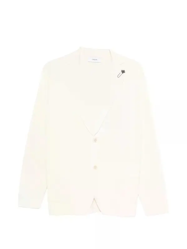LARDINI Single-breasted Knitted Blazer - White
