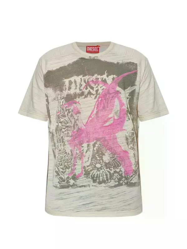 DIESEL T-jalo-a Graphic Print T-shirt - Neutrals