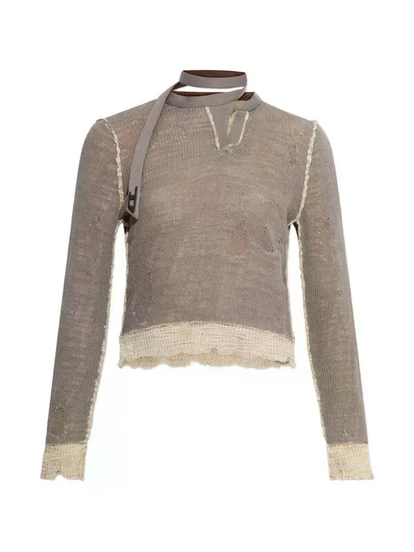 DIESEL® M-dracarina Frayed Knitted Sweater - Neutrals