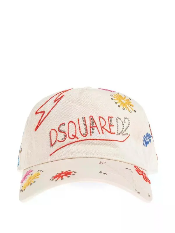 Dsquared2 Embroidered Embellished Cap - Neutrals