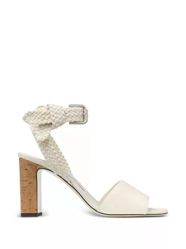 JIMMY CHOO Rori Braided Block-heel Sandals - Neutrals