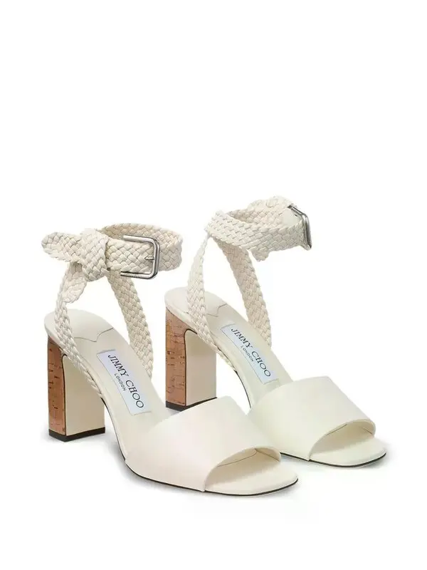 JIMMY CHOO Rori Braided Block-heel Sandals - Neutrals