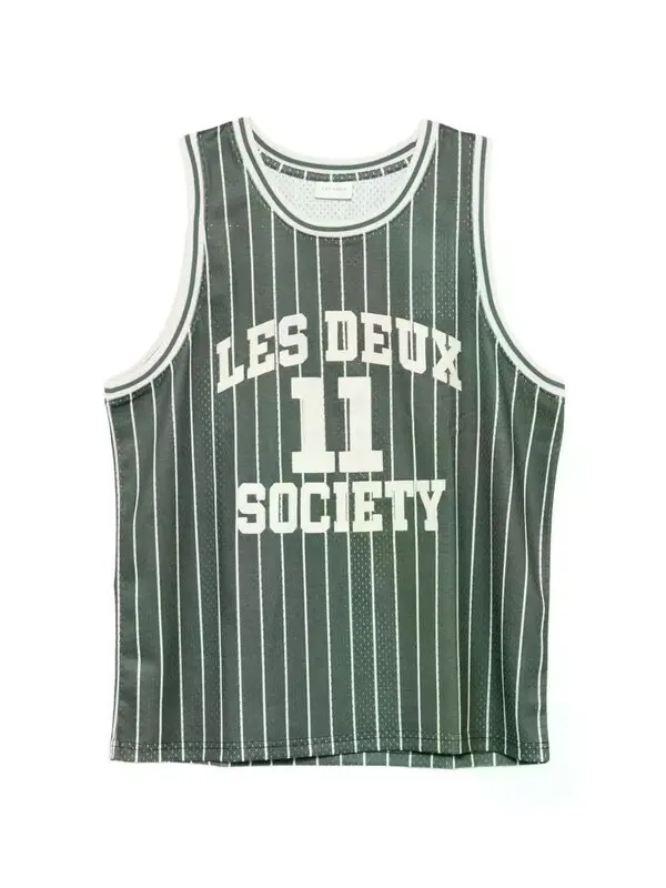 LES DEUX Silas Striped Vest - Green