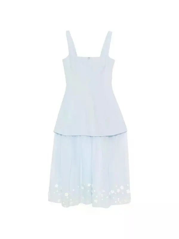 Stine Goya Floral-appliqué Midi Dress - Blue