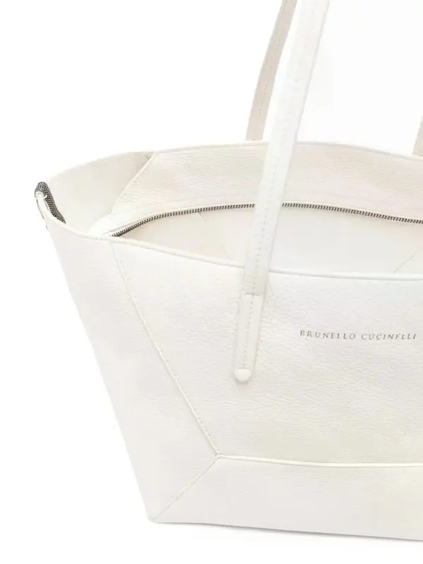 Brunello Cucinelli Grained Leather Tote Bag