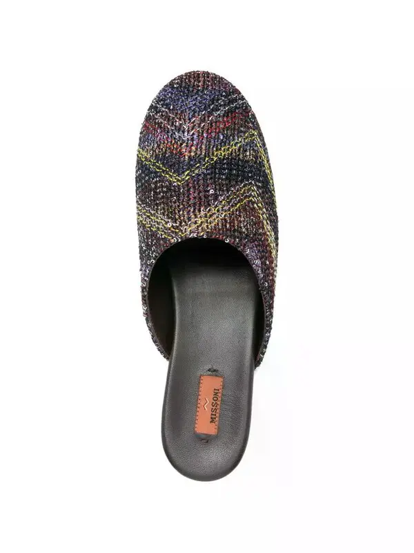 Missoni Sequin-embellished Flat Mules