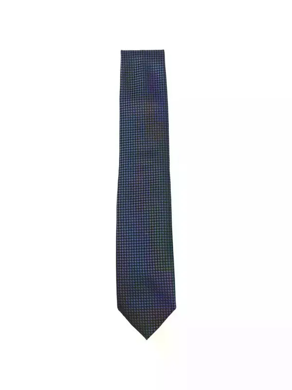 TOM FORD Houndstooth-pattern Tie - Blue