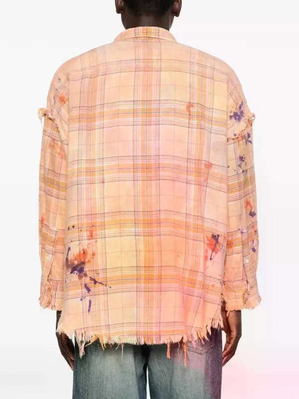 R13 Plaid Frayed Shirt