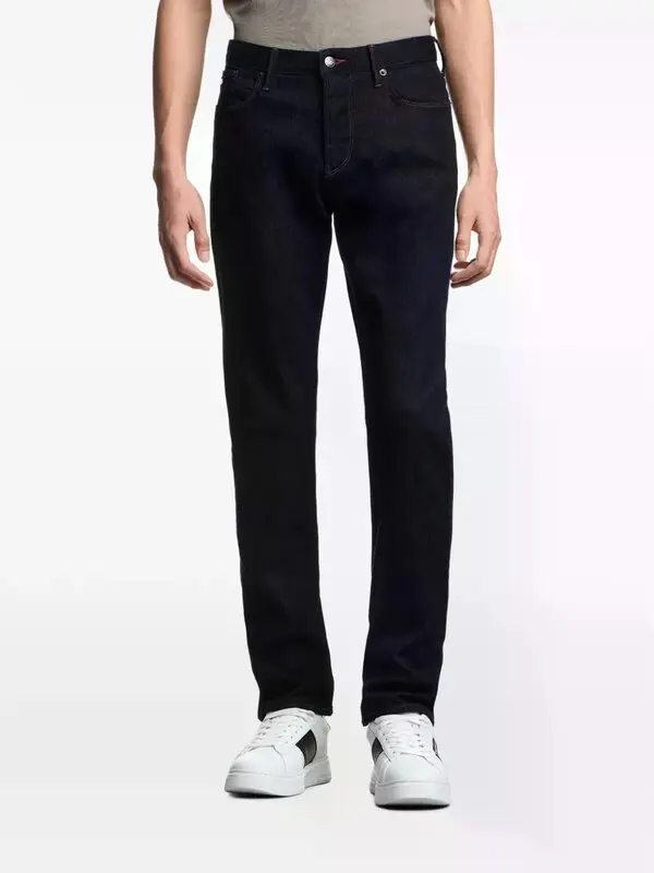 Emporio Armani Logo Patch Five-pocket Jeans - Blue