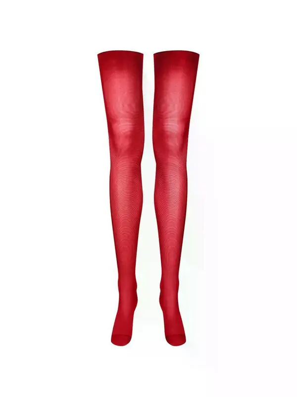 MAISON CLOSE Cut Curled Stockings - Red