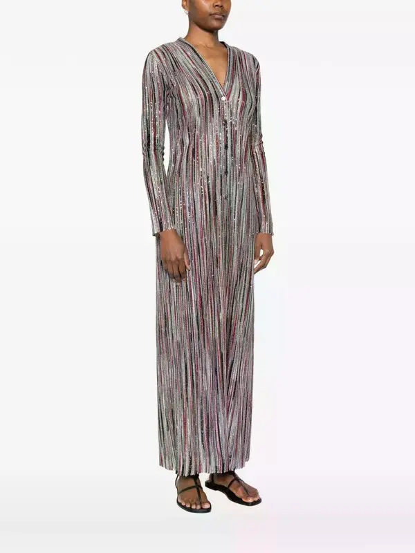 Missoni Striped V-neck Cardigan - Silver