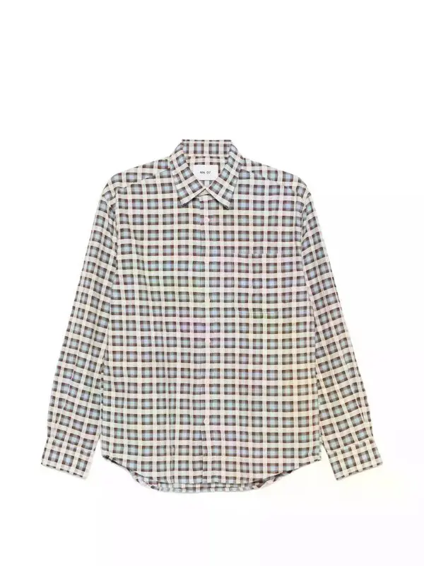 Nn07 Deon Check Shirt - Blue