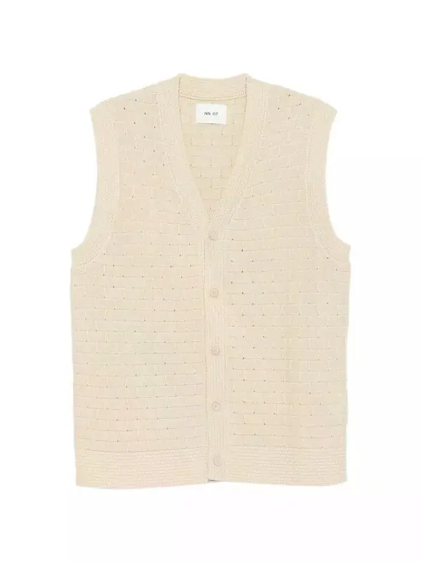 Nn07 Reece V-neck Vest - Neutrals