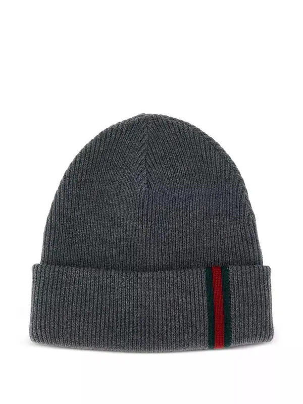 Gucci Beanie With Web Detail - 1100
