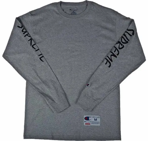 Supreme Champion Long Sleeve Tee Shirt - Grey