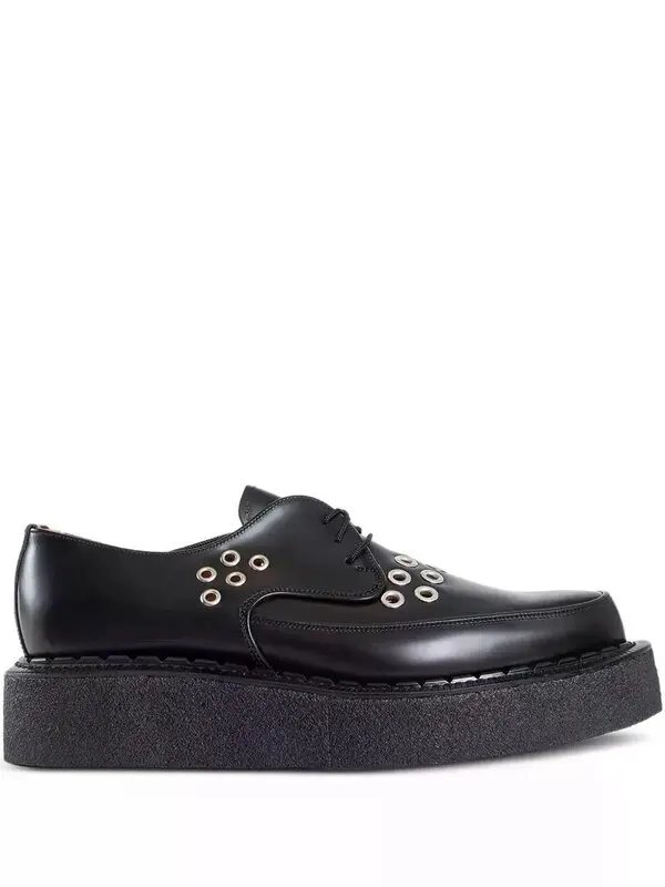 Comme Des Garçons Eyelet Platform Loafers - Black