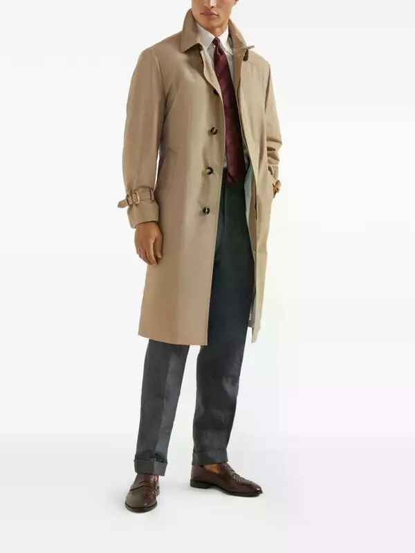 Brunello Cucinelli Belted Techno Cotton Coat