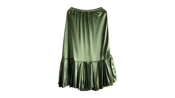 Dries Van Noten Silk Skirt - Khaki