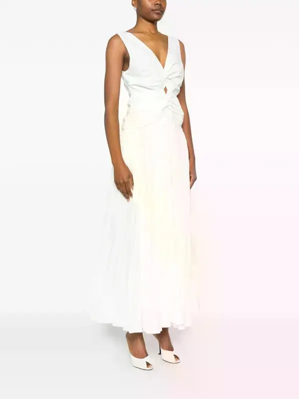 Simkhai Vivianne Pleated Midi Dress - White