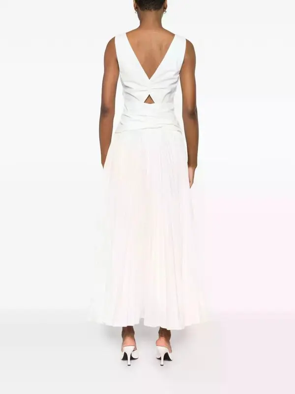 Simkhai Vivianne Pleated Midi Dress - White