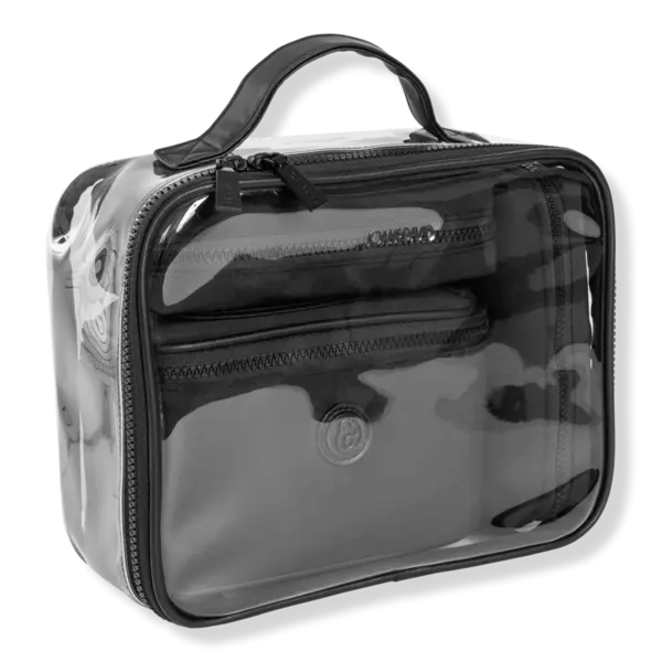 Joan & David Tonal Sport Nylon 4-piece Clear Cosmetic Bag Set - Black