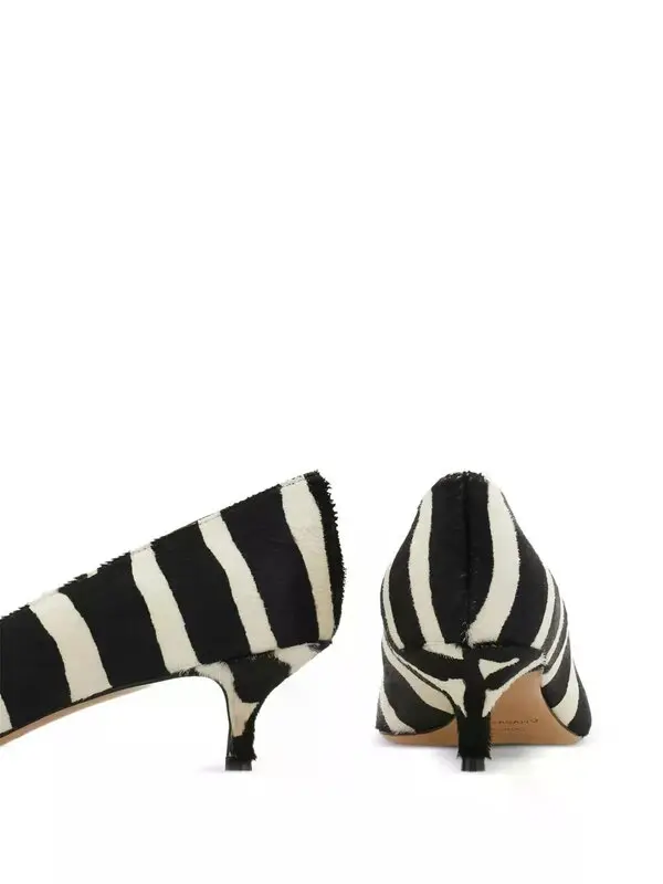 FERRAGAMO Maxi Gancini Zebra Buckle Pumps - White