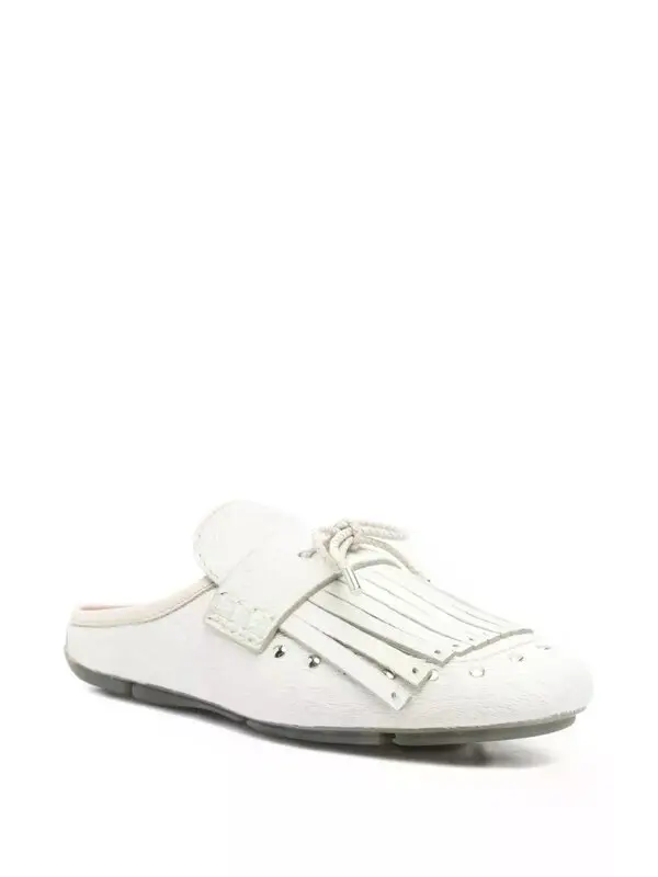 WALES BONNER Montego Fringed Mules - Neutrals