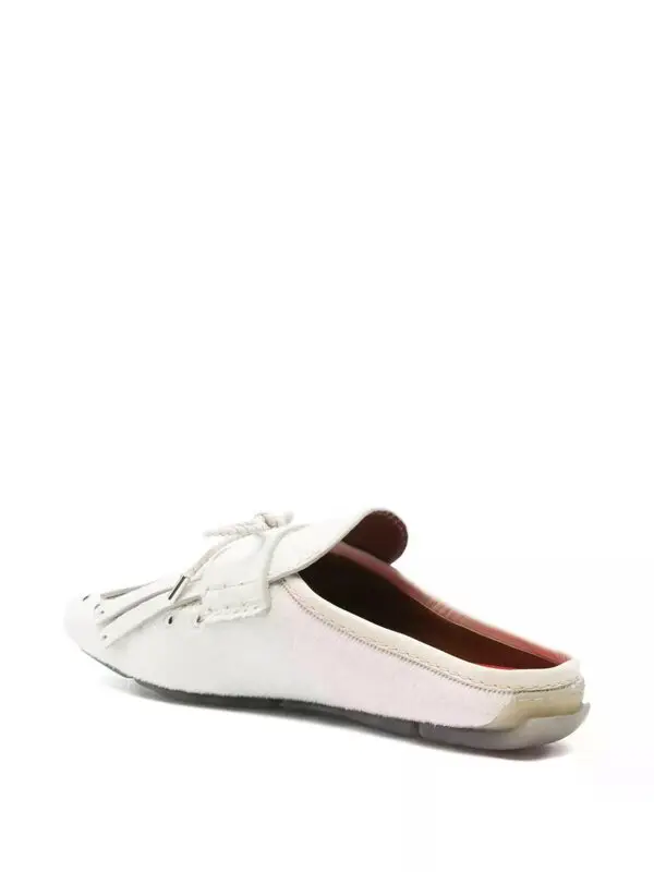 WALES BONNER Montego Fringed Mules - Neutrals