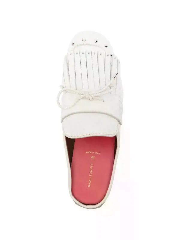 WALES BONNER Montego Fringed Mules - Neutrals