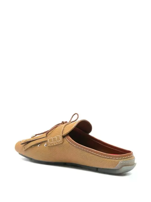WALES BONNER Montego Calf-hair Mules - Brown