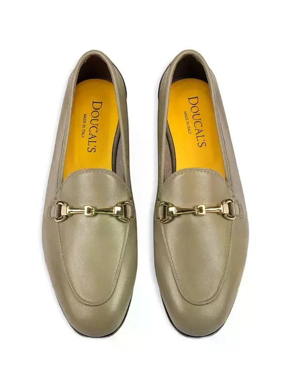 DOUCAL'S Horsebit Detail Leather Loafers - Green
