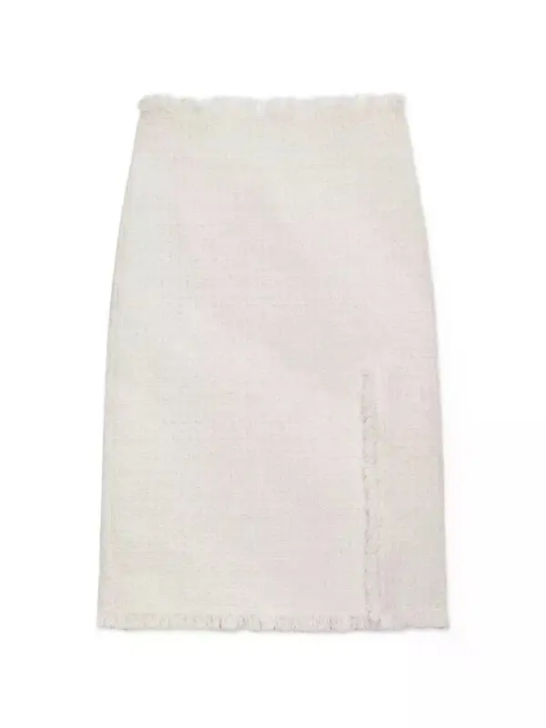 MSGM Frayed Slit Midi Skirt - Neutrals