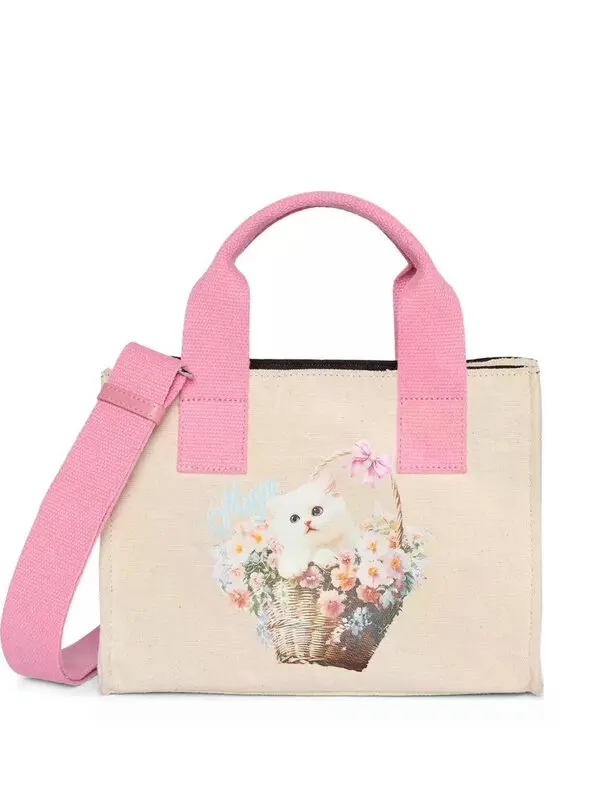 MSGM Floral Print Tote Bag - Neutrals