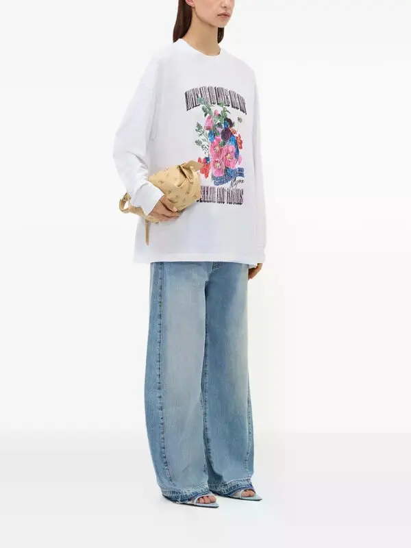 MSGM Floral Print Long Sleeve T-shirt
