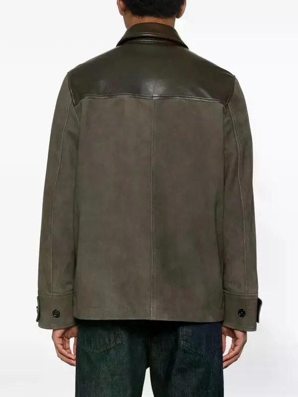 Paul Smith Leather Jacket With Pockets