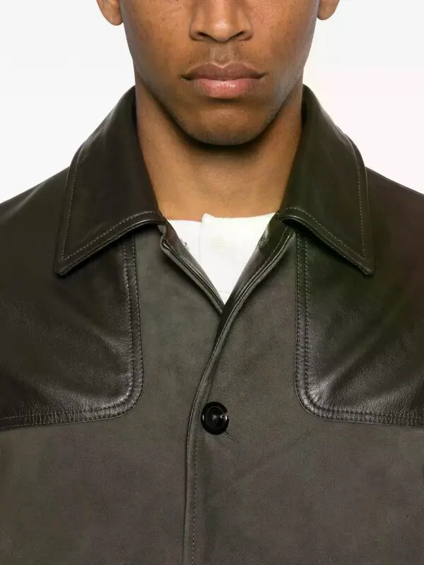 Paul Smith Leather Jacket With Pockets