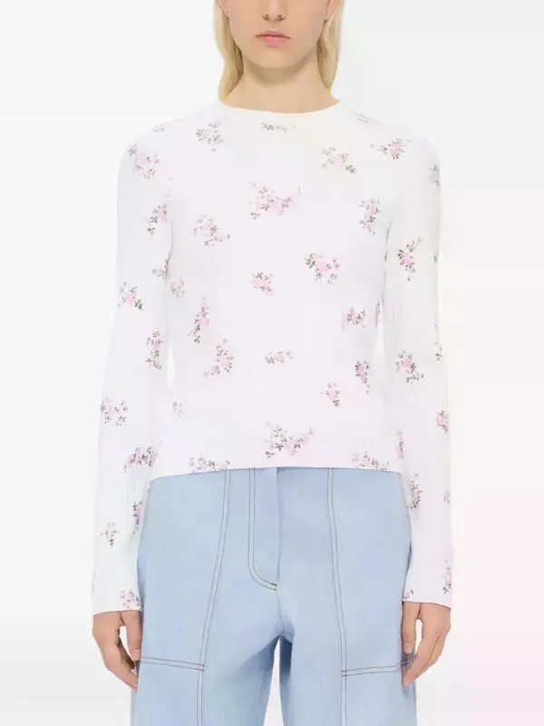 MSGM Floral Print Knitted Top