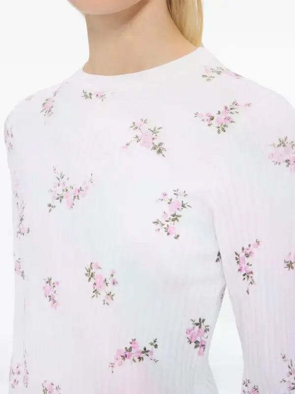 MSGM Floral Print Knitted Top