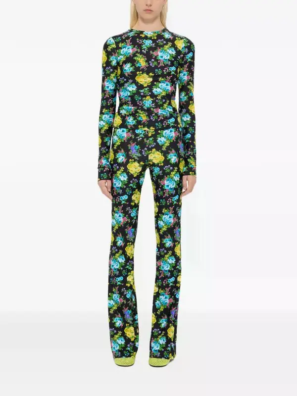 MSGM Floral Flared Trousers